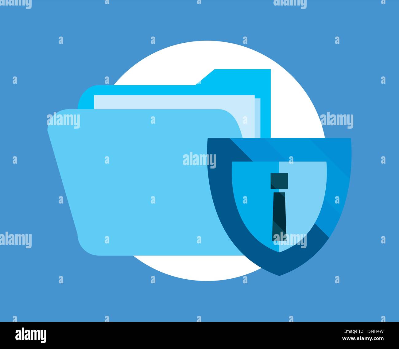 folder data shield protection cyber security vector illustration Stock ...