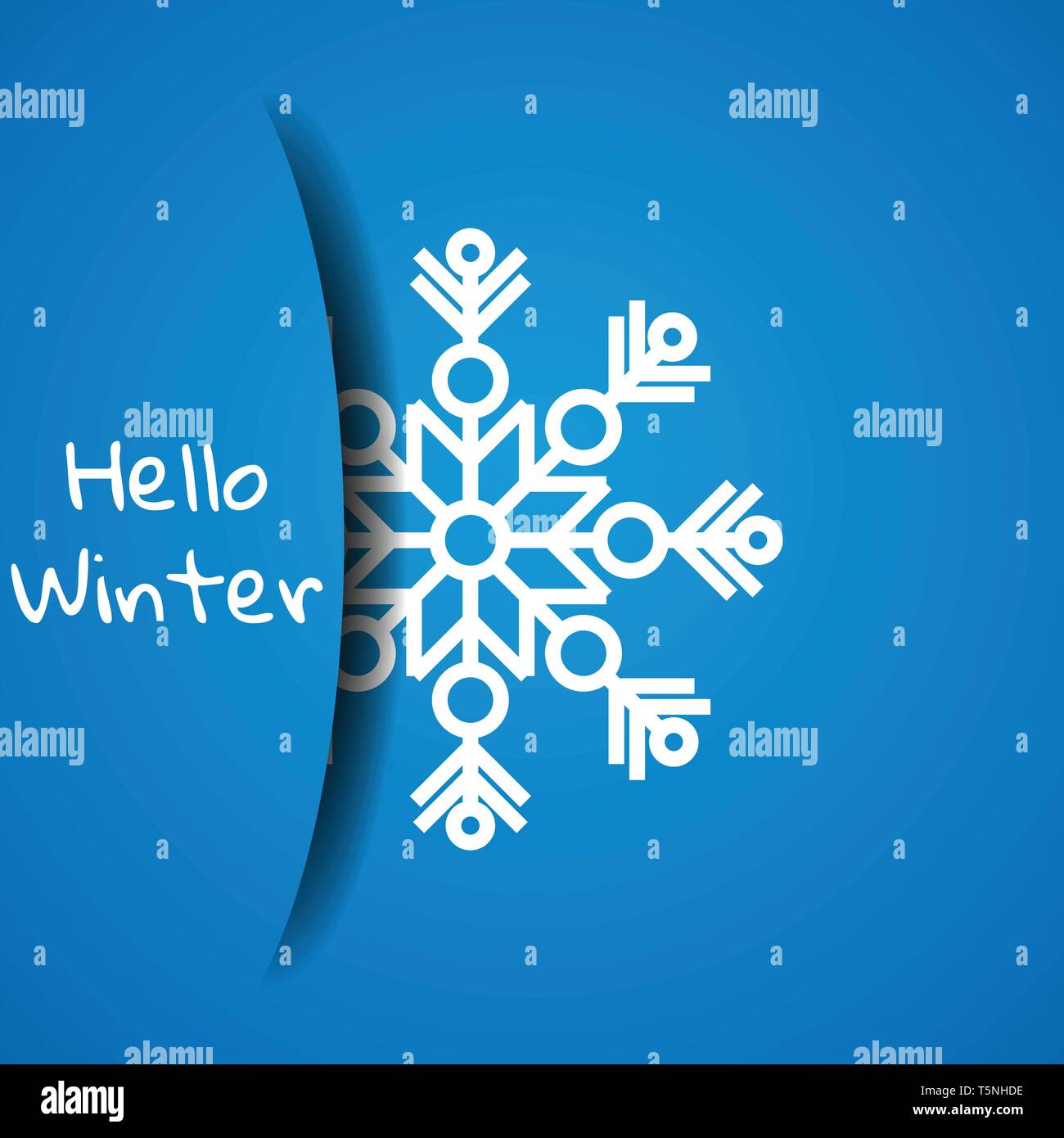 Concept hello winter. Greeting card template for design. Paper ...