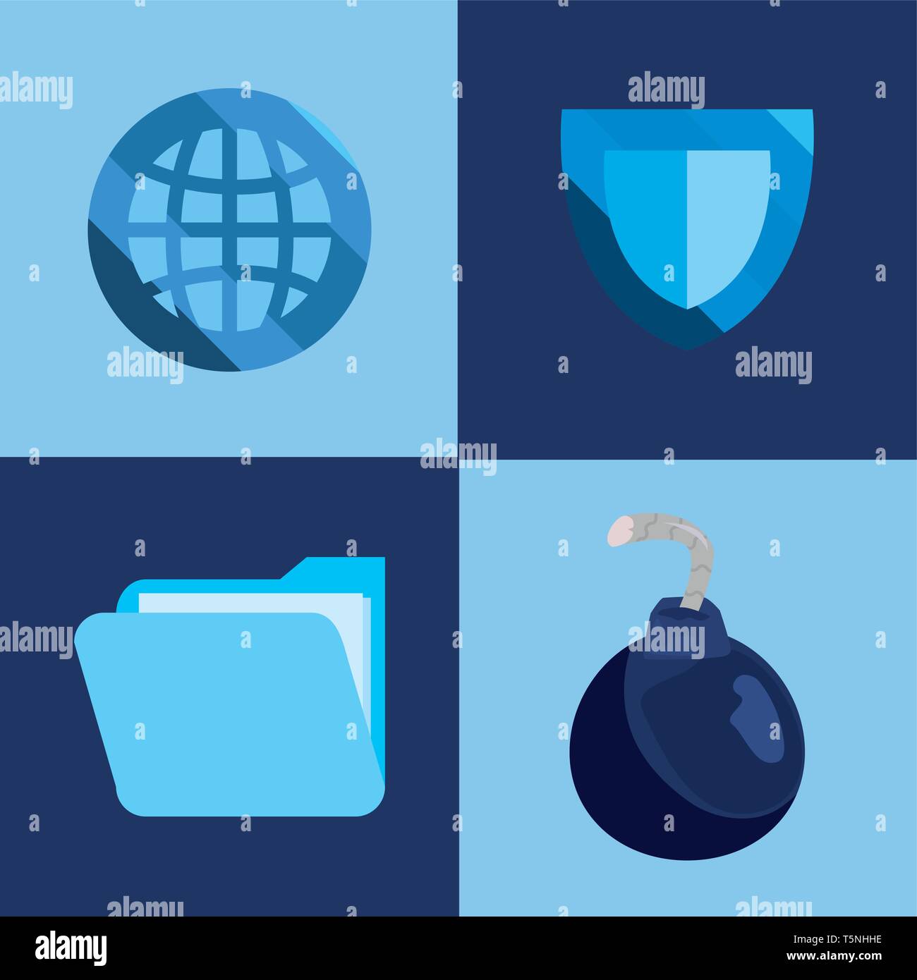 shield protection world boom file cyber security vector illustration ...