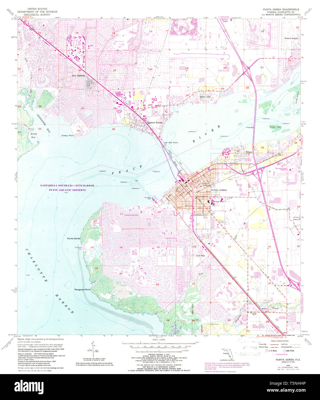 Punta gorda florida map hi-res stock photography and images - Alamy