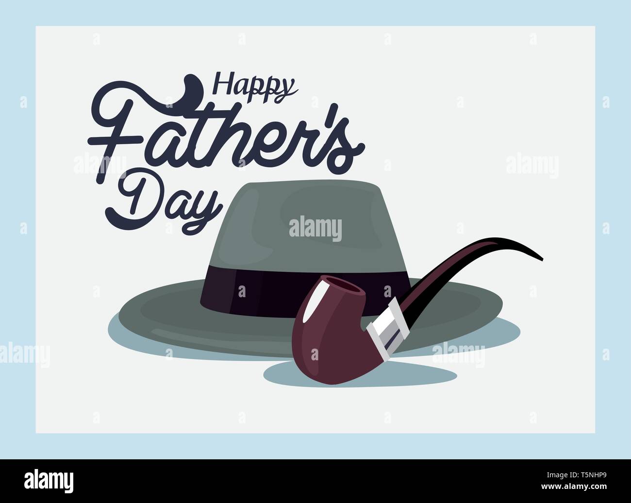hat and tobacco pipe happy fathers day vector illustration Stock Vector ...