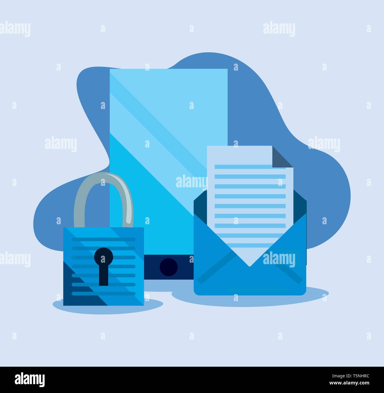 mobile email padlock cyber security vector illustration Stock Vector ...