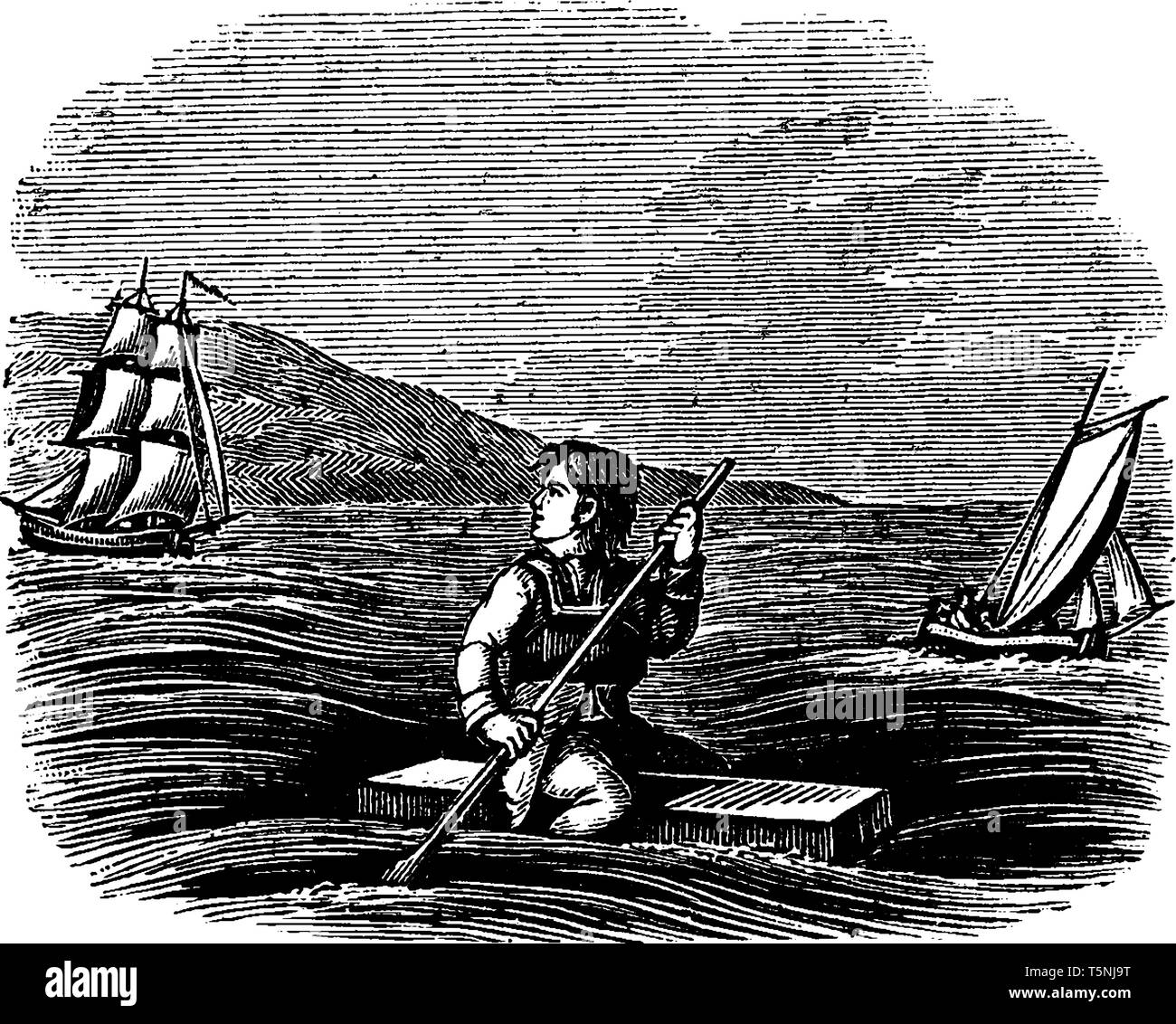 Oar in water Black and White Stock Photos & Images - Alamy