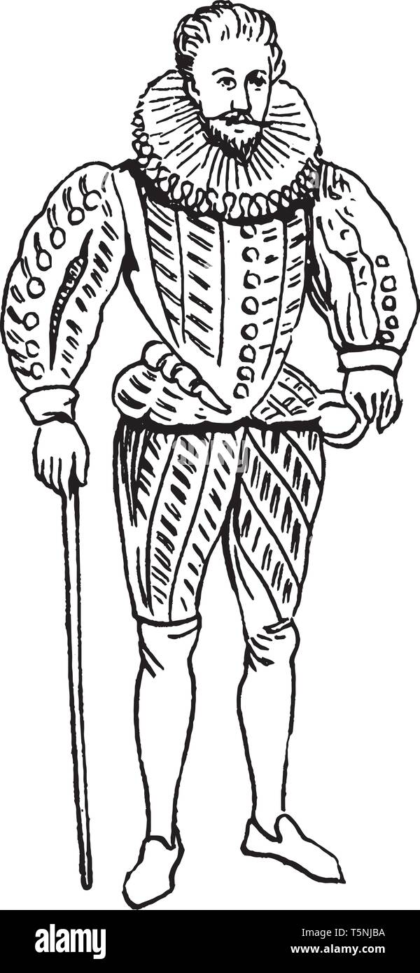 This illustration represents Male costume from the time of Elizabeth I ...