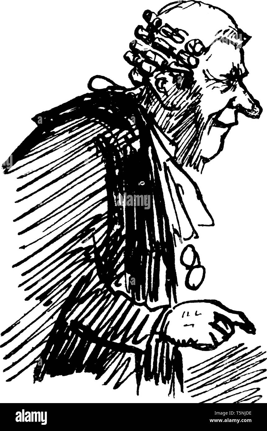An illustration of a lawyer, vintage line drawing or engraving ...