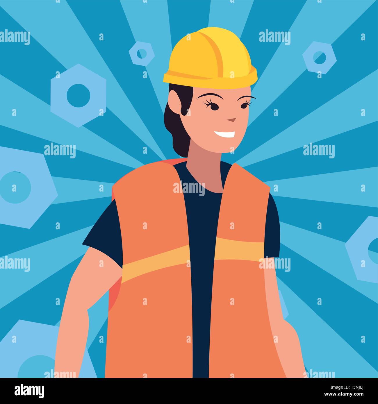 worker woman employee labour day vector illustration Stock Vector Image ...