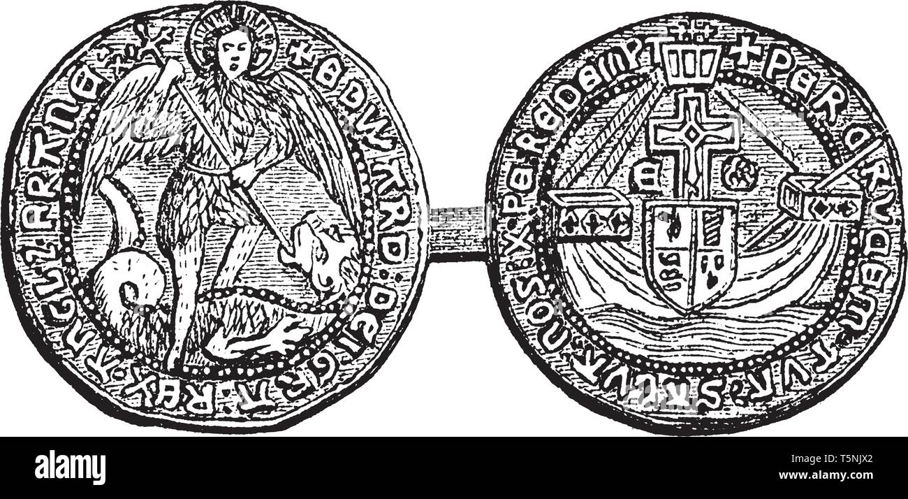 Angel was so called from the figure of the archangel Michael piercing ...