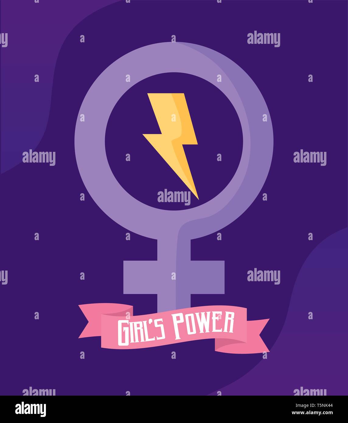 Girl Power Card With Gender Female Symbol Vector Illustration Design