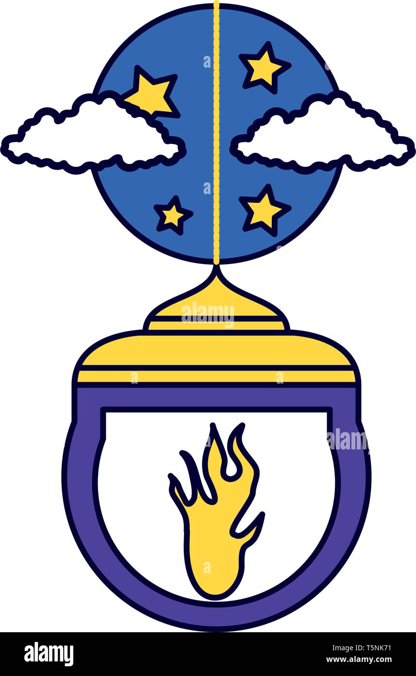 Ramadan Kareem lamp with moon vector illustration design Stock Vector ...