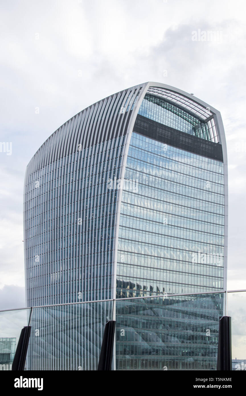 View of London sky garden otherwise called as walkie talkie building ...
