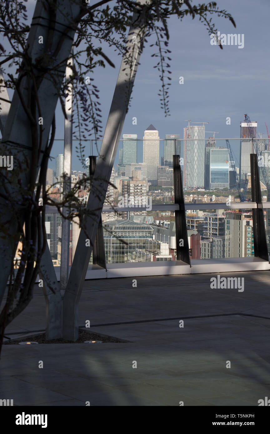 London's secondary financial headquarters Canary wharf as seen from the ...