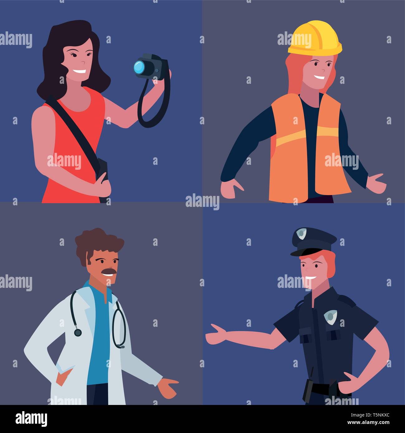 people profession labour day set vector illustration Stock Vector Image ...
