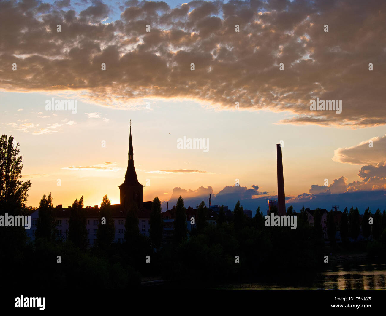Two towers in cloudy sky hi-res stock photography and images - Alamy