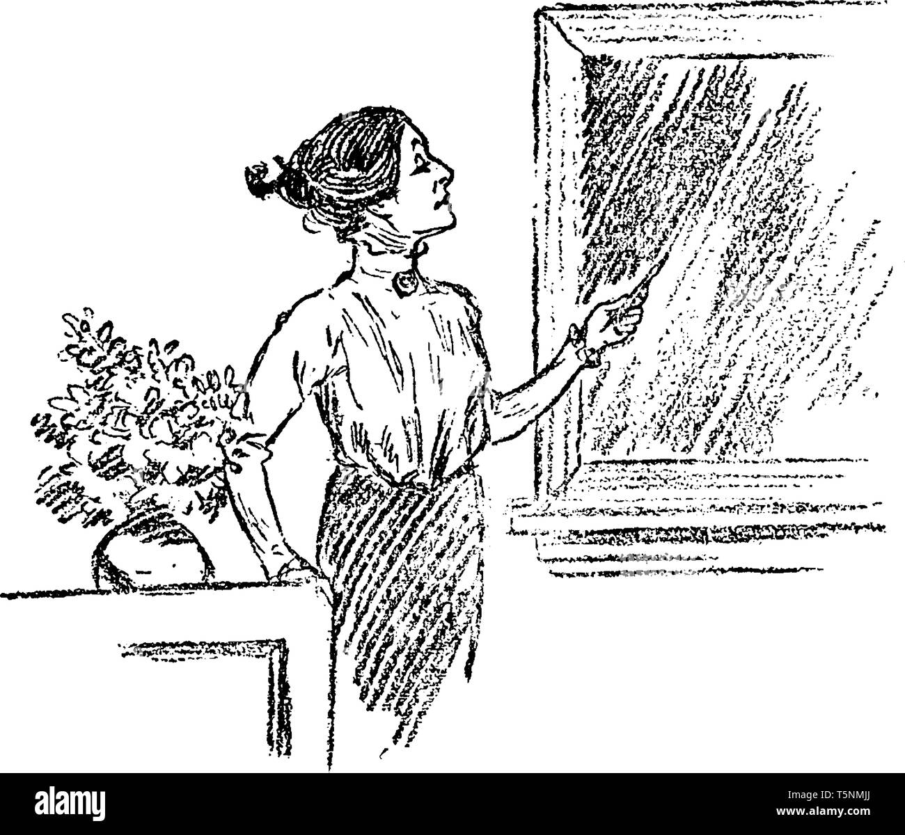 Looking out window Stock Vector Images - Alamy
