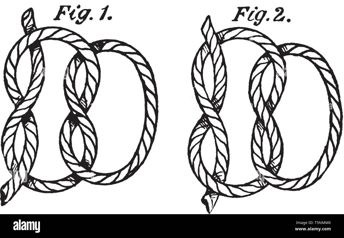 Line drawing of overhand knot hi-res stock photography and images - Alamy