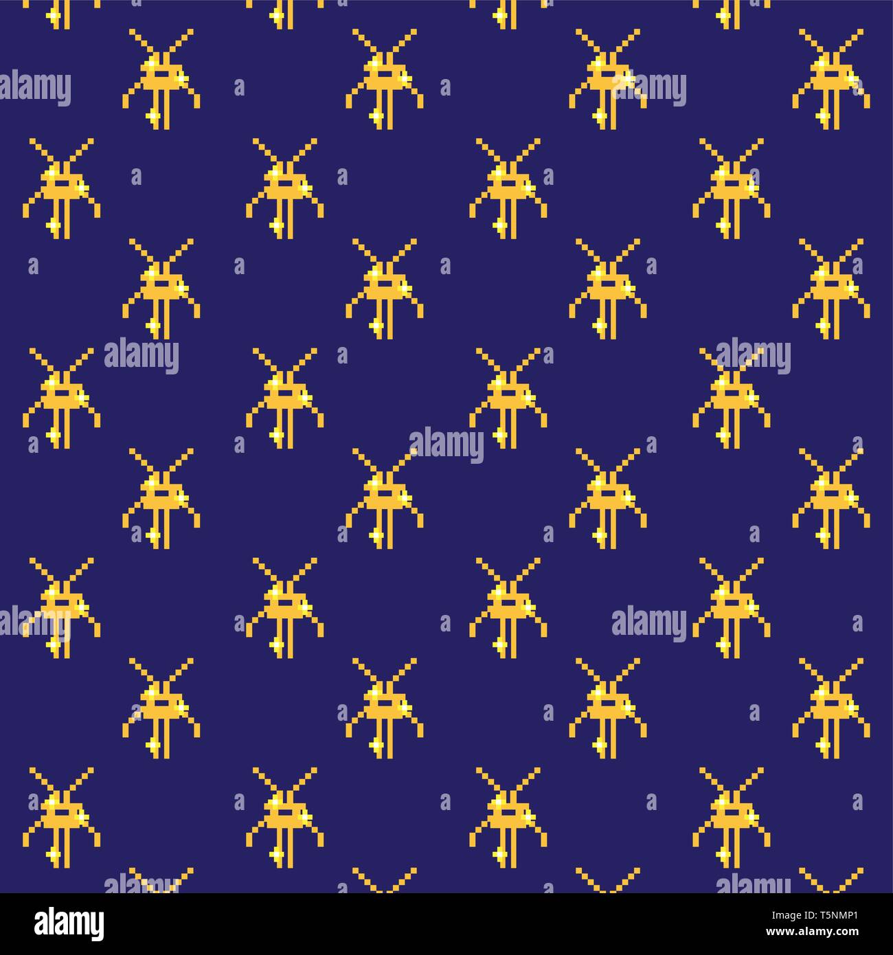 arcade aliens video game retro background vector illustration Stock ...