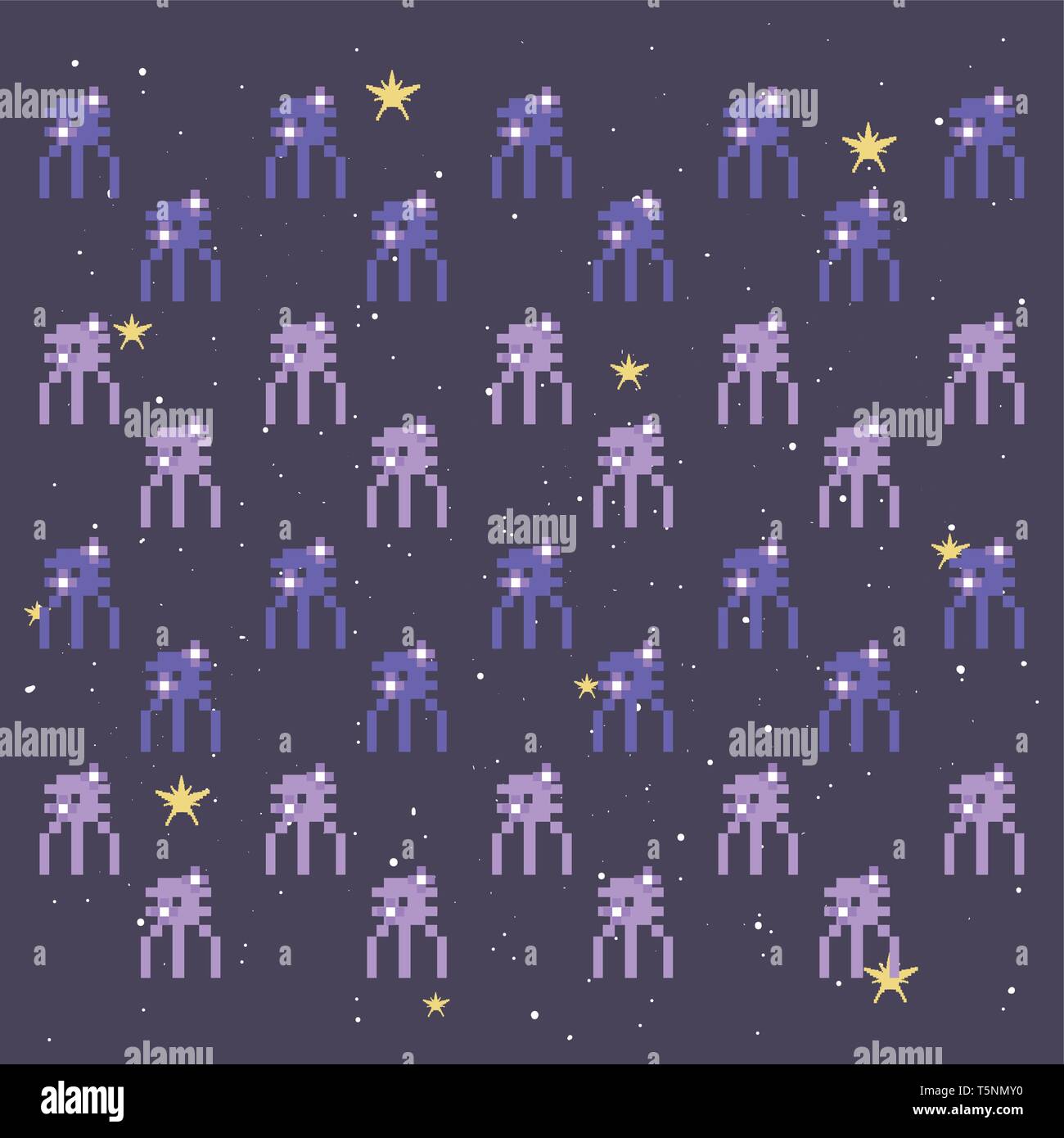 arcade aliens video game retro background vector illustration Stock ...
