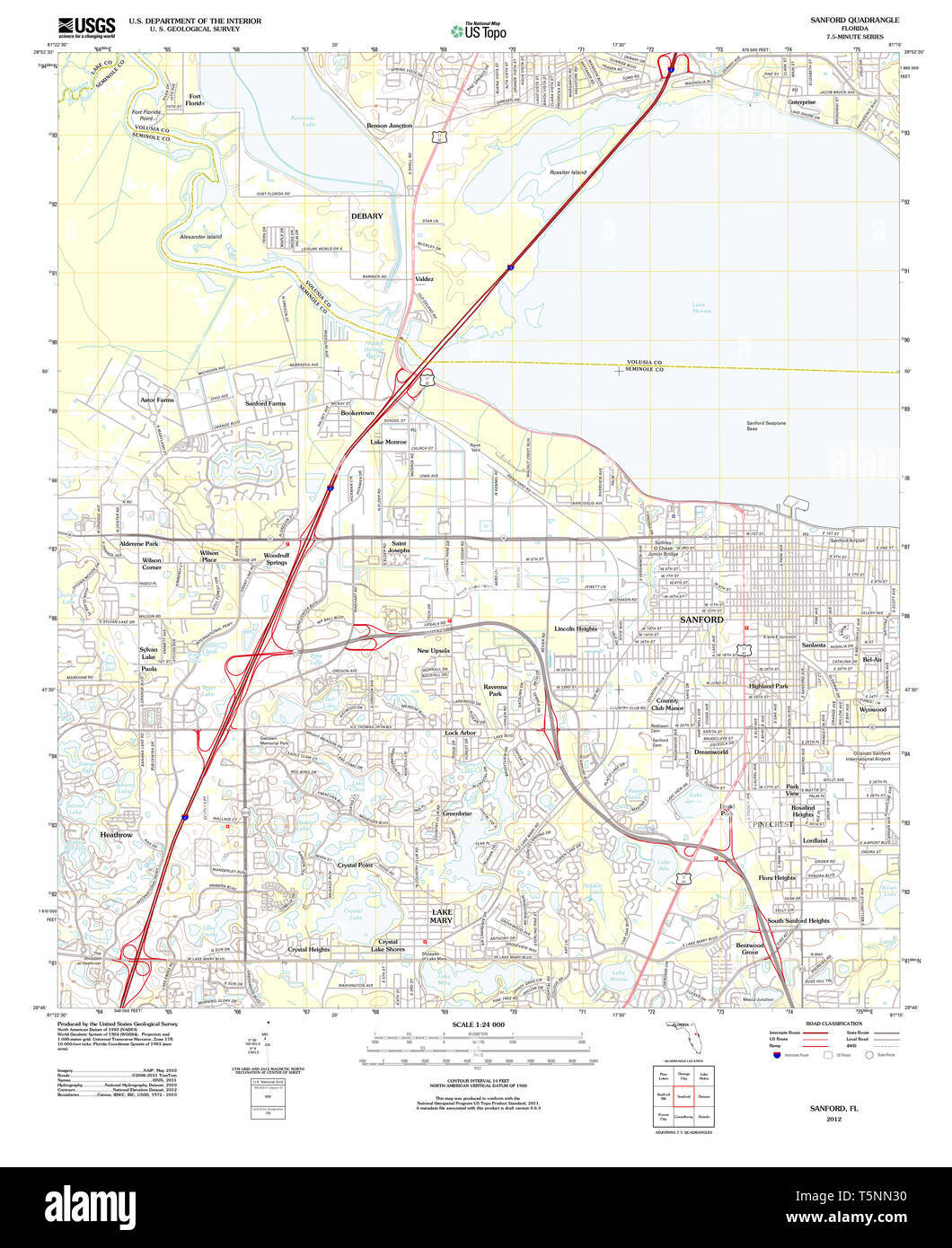 Map of sanford hi-res stock photography and images - Alamy
