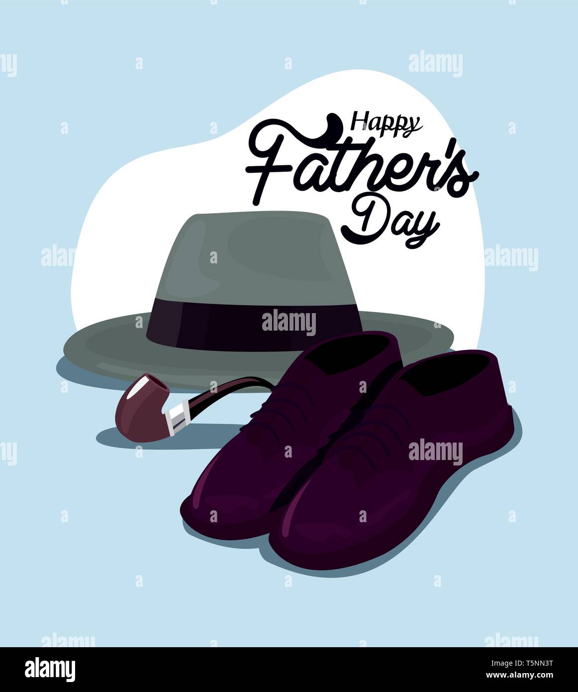 hat pipe shoes happy fathers day vector illustration Stock Vector Image ...