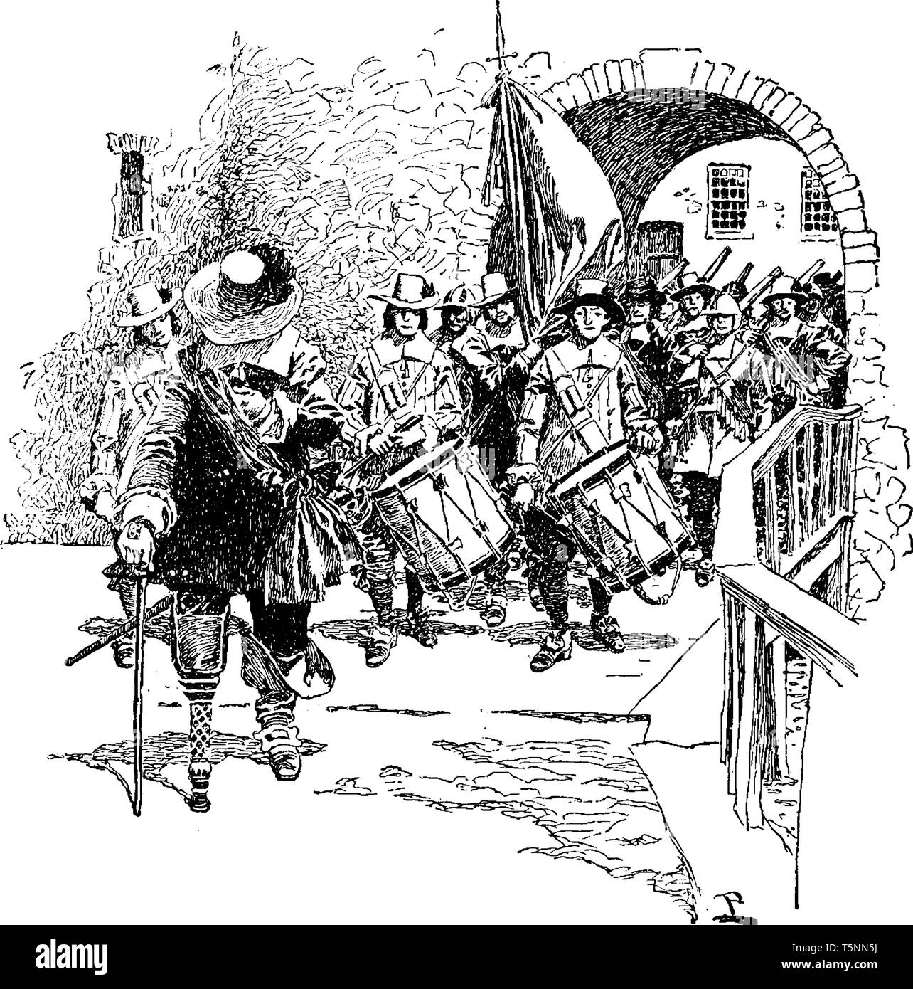 The surrender of Fort Amsterdam which was a fort on the southern tip of ...