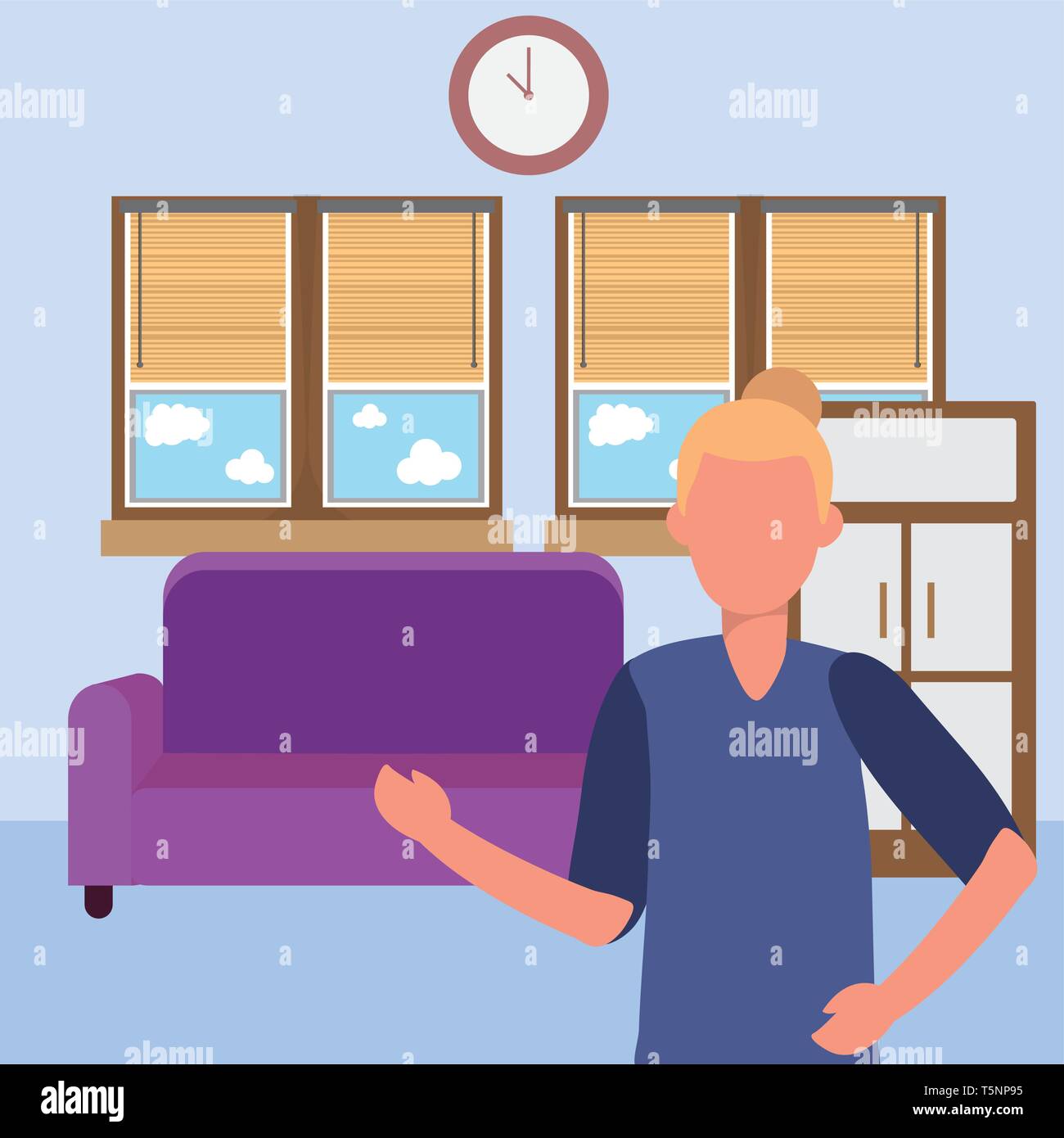 casual happy people woman indoor scene at house home with furniture ...