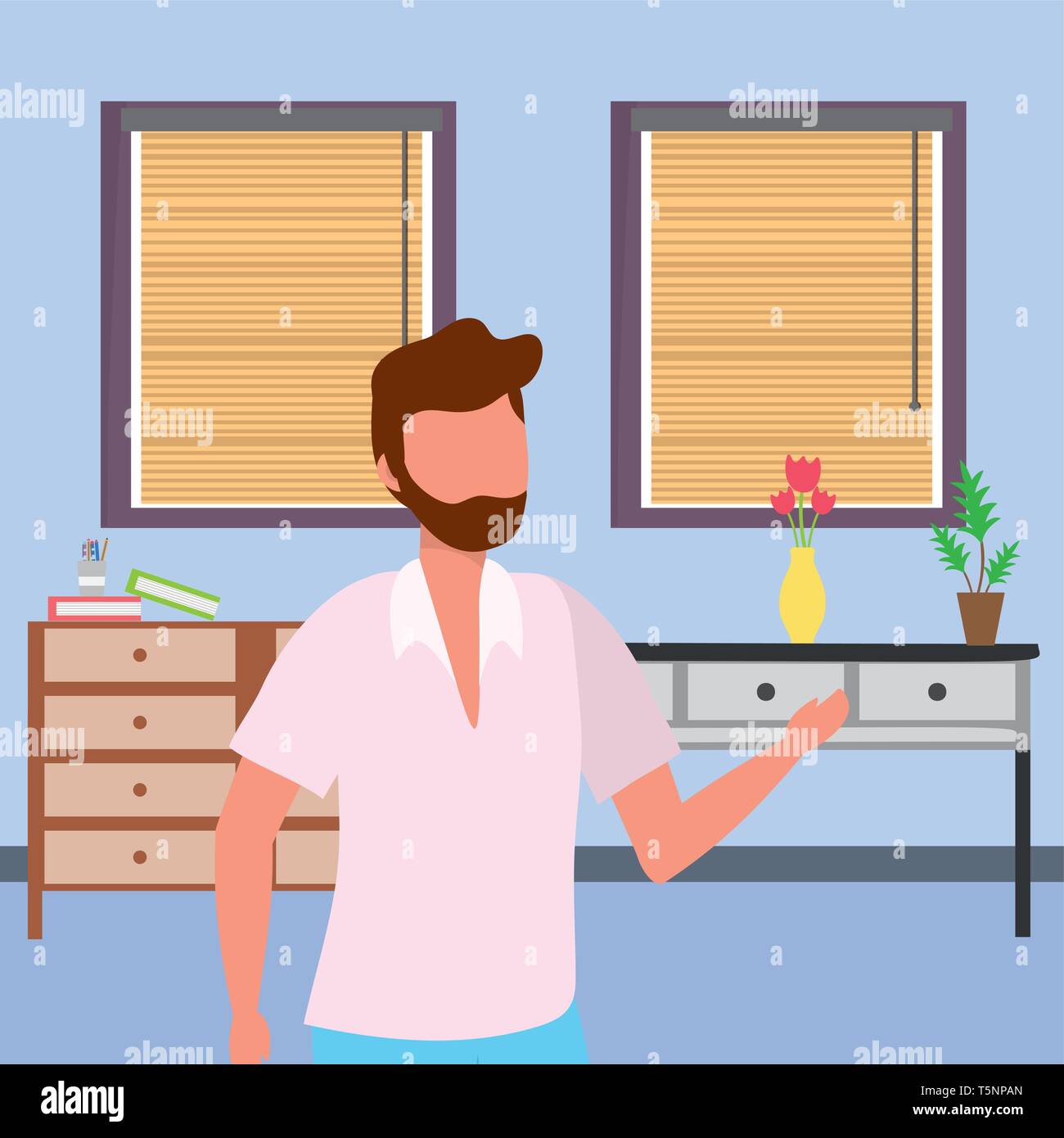 casual happy people man indoor scene at house home with furniture ...