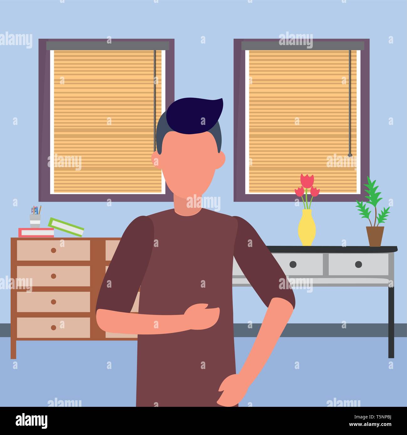 casual happy people man indoor scene at house home with furniture ...
