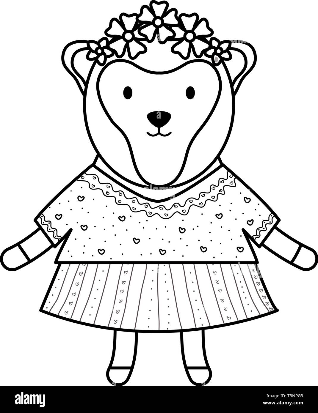 cute female monkey childish character vector illustration design Stock ...