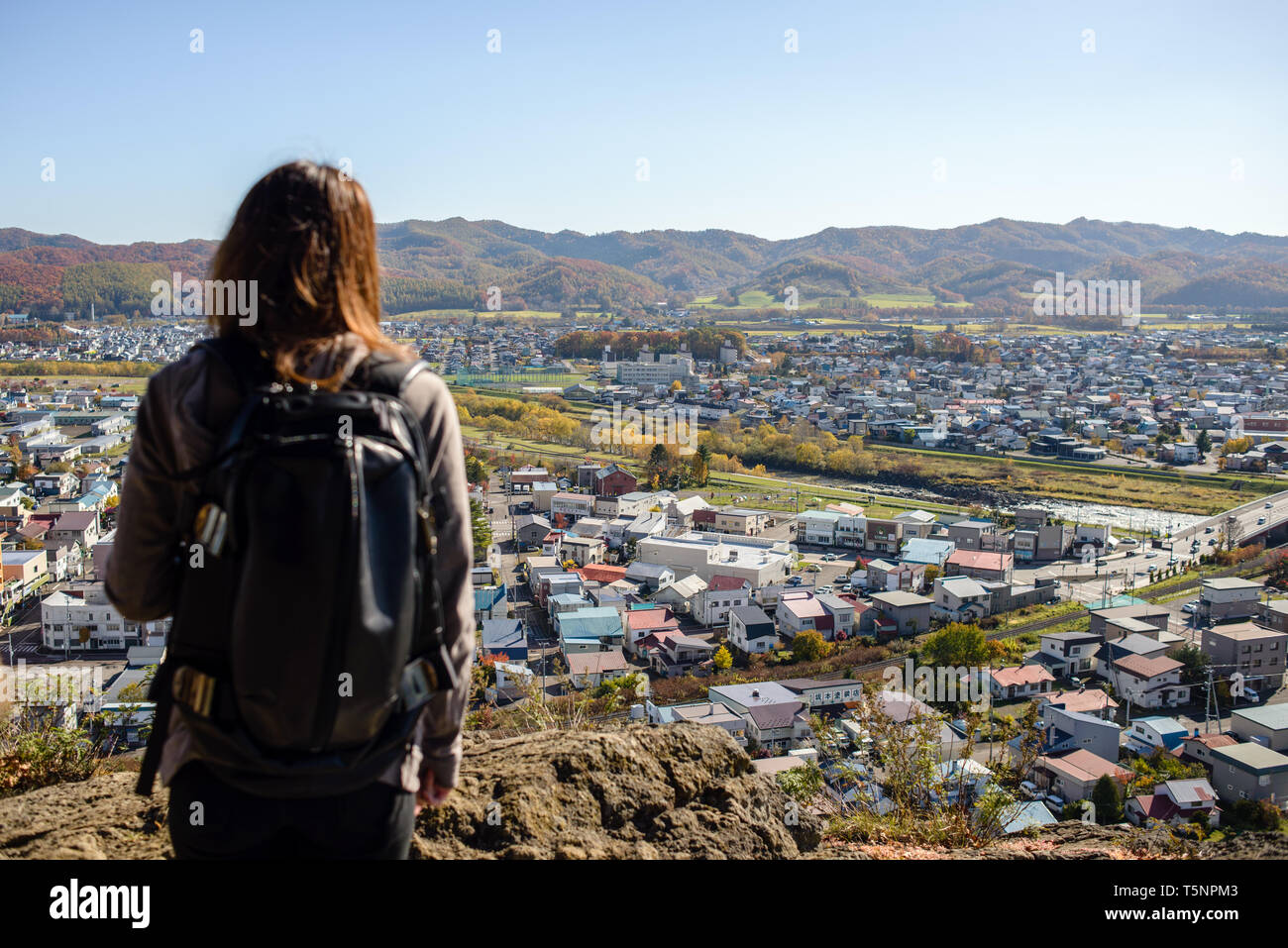 Observation deck on the top of the Gambou Rock in Engaru, Hokkaido ...