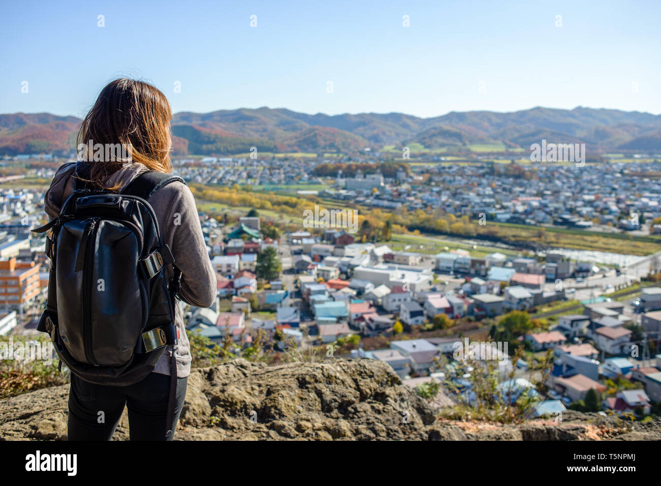 Observation deck on the top of the Gambou Rock in Engaru, Hokkaido ...