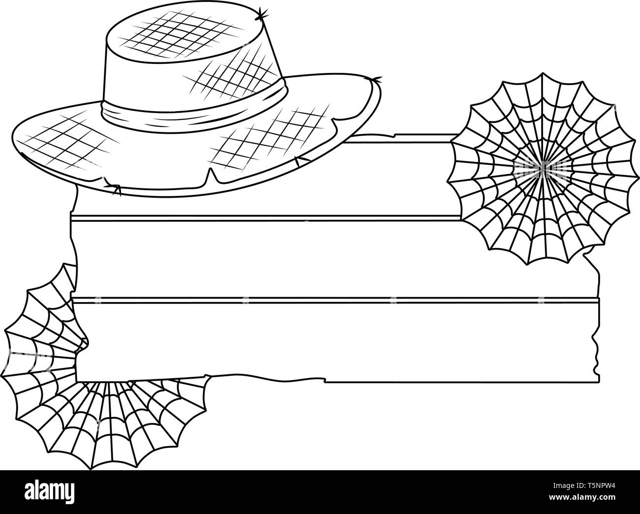 wooden sign frame with farm country style elements cartoon vector ...