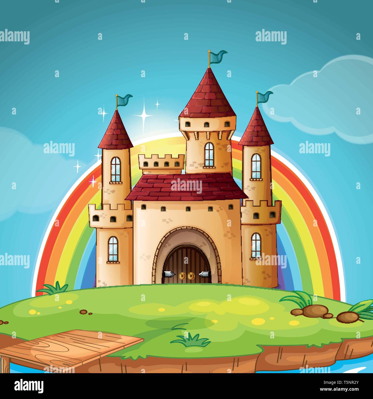 A medieval castle scene illustration Stock Vector Image & Art - Alamy