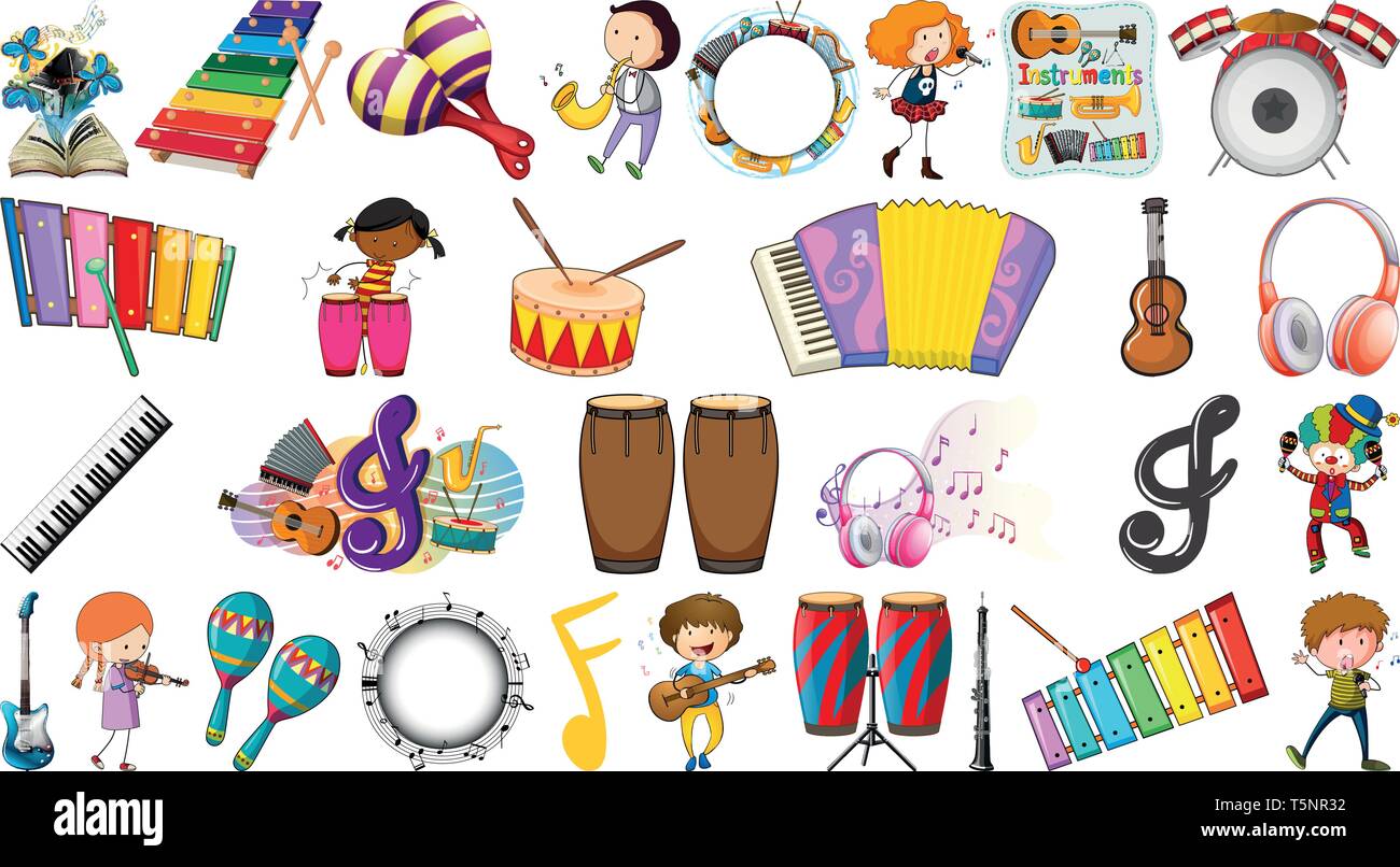 Set of musical objects illustration Stock Vector Image & Art - Alamy