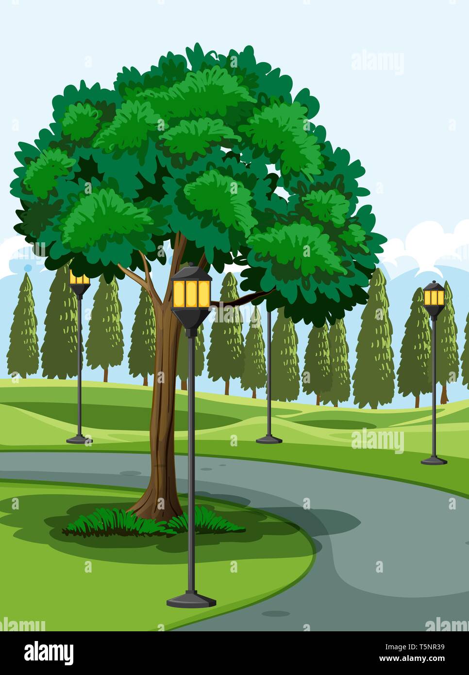 Outdoor park background scene illustration Stock Vector Image & Art - Alamy