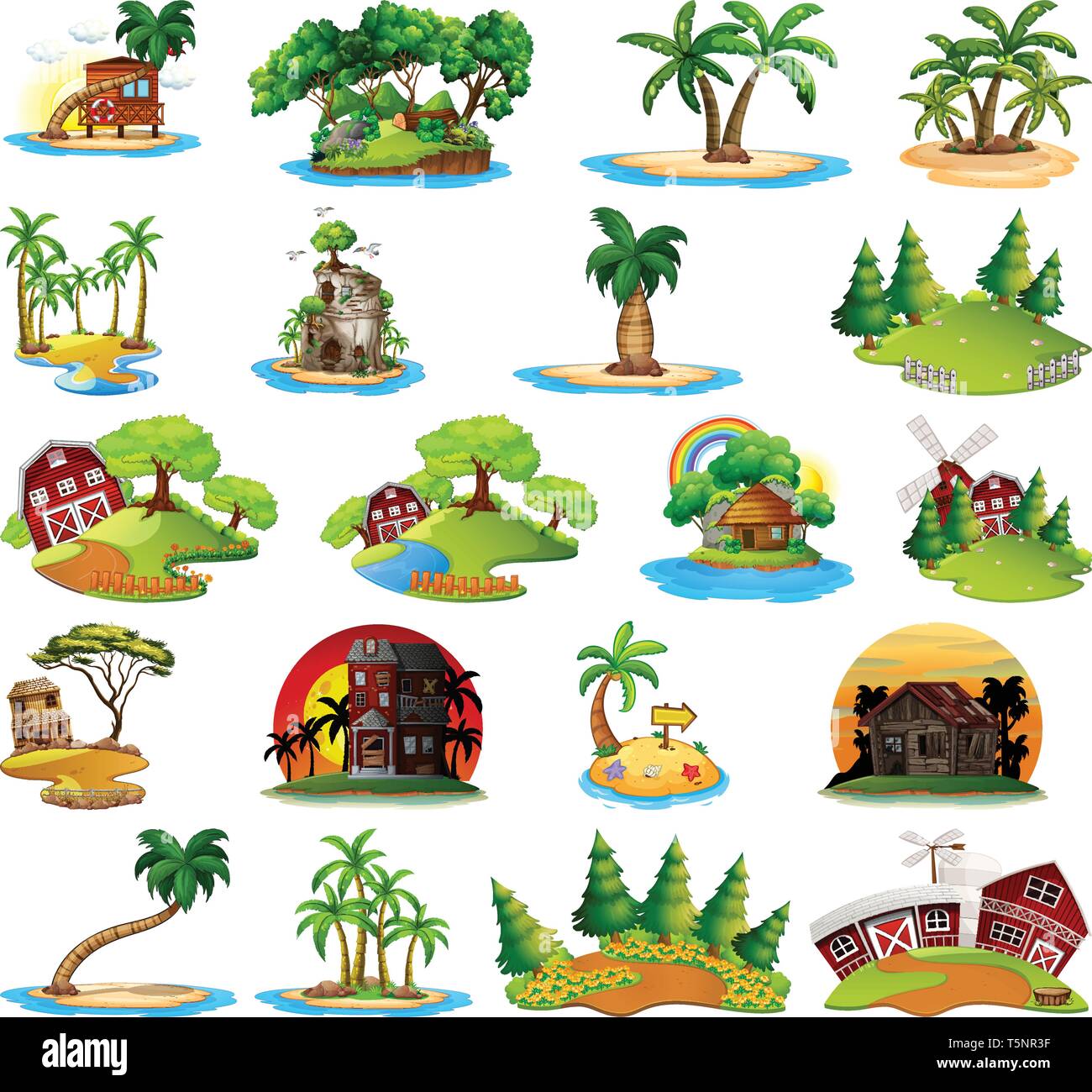 Set of different islands illustration Stock Vector Image & Art - Alamy