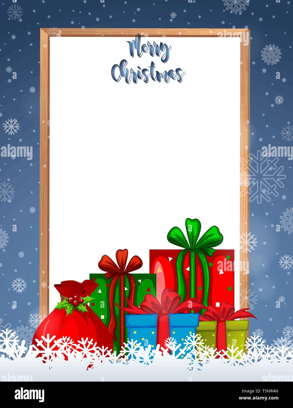 Merry christmas frame with presents illustration Stock Vector Image ...