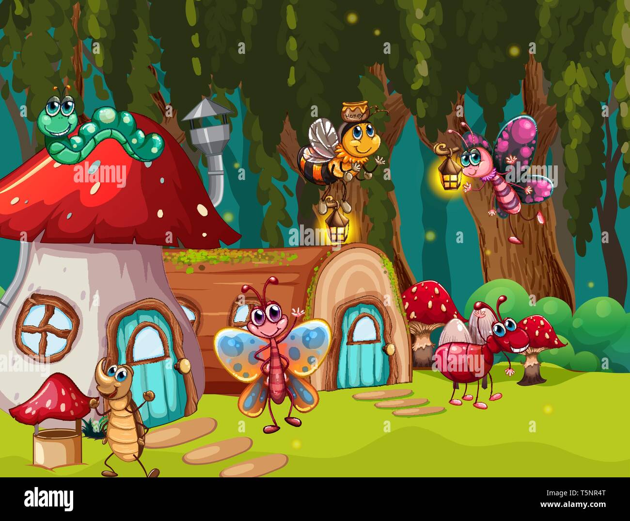 Fantasy bug in scene illustration Stock Vector Image & Art - Alamy