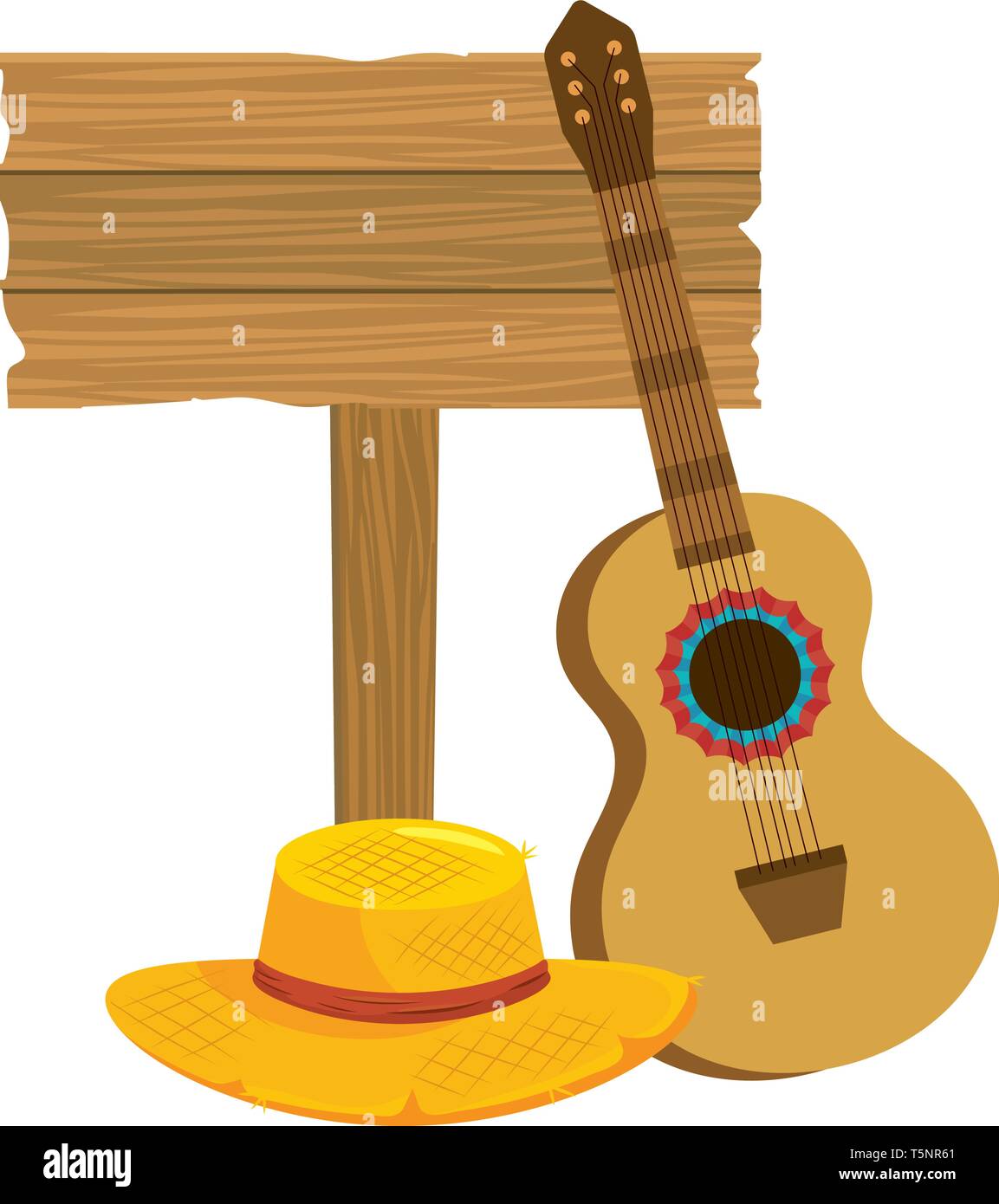 wooden sign frame with farm country style elements cartoon vector ...