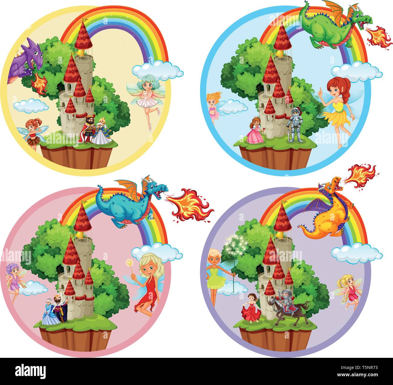 Dragon palace illustration Cut Out Stock Images & Pictures - Alamy