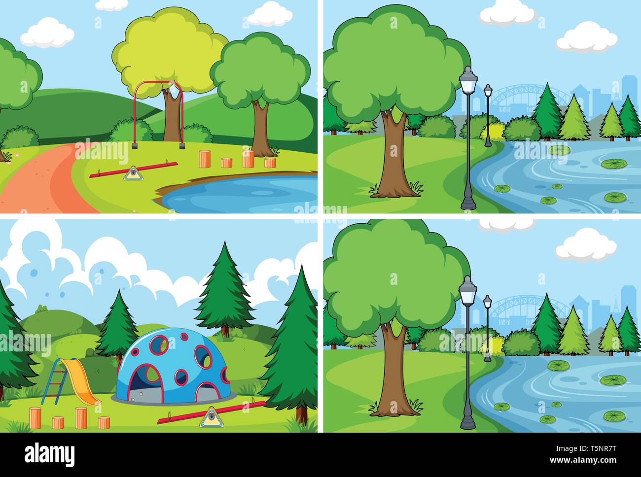 Set of simple park illustration Stock Vector Image & Art - Alamy