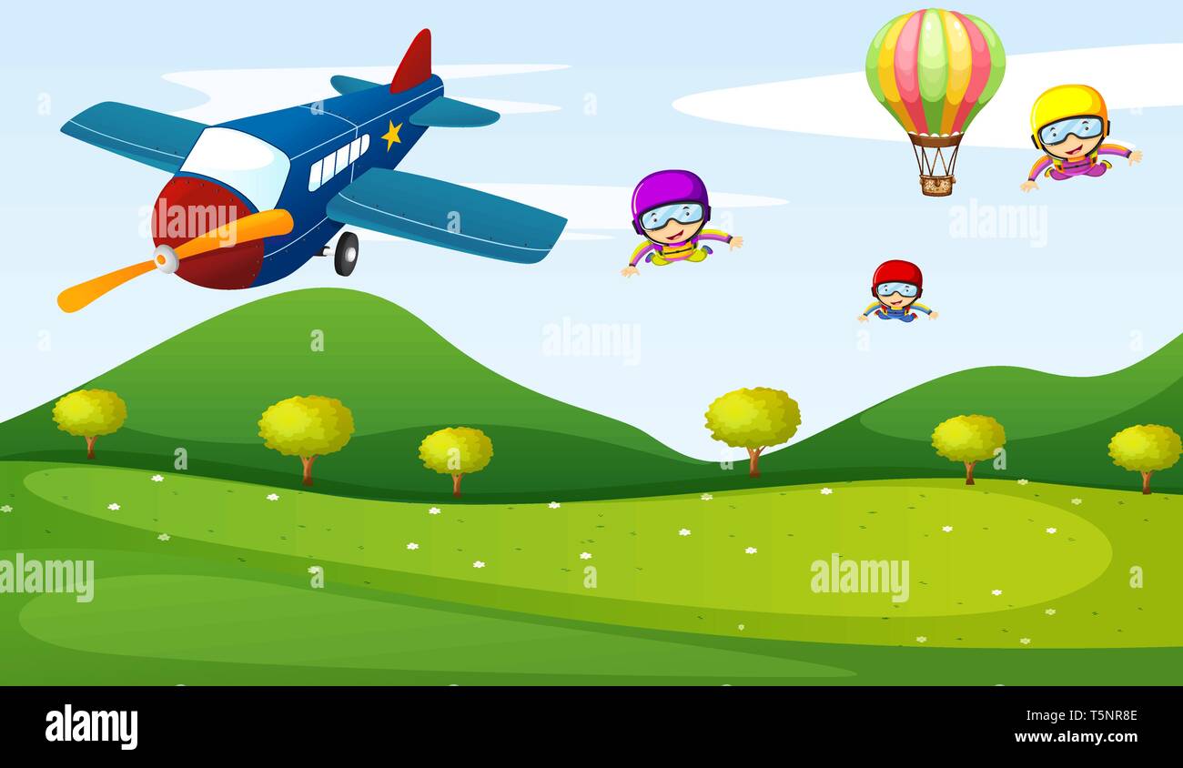 Skydiving airplane Stock Vector Images - Alamy