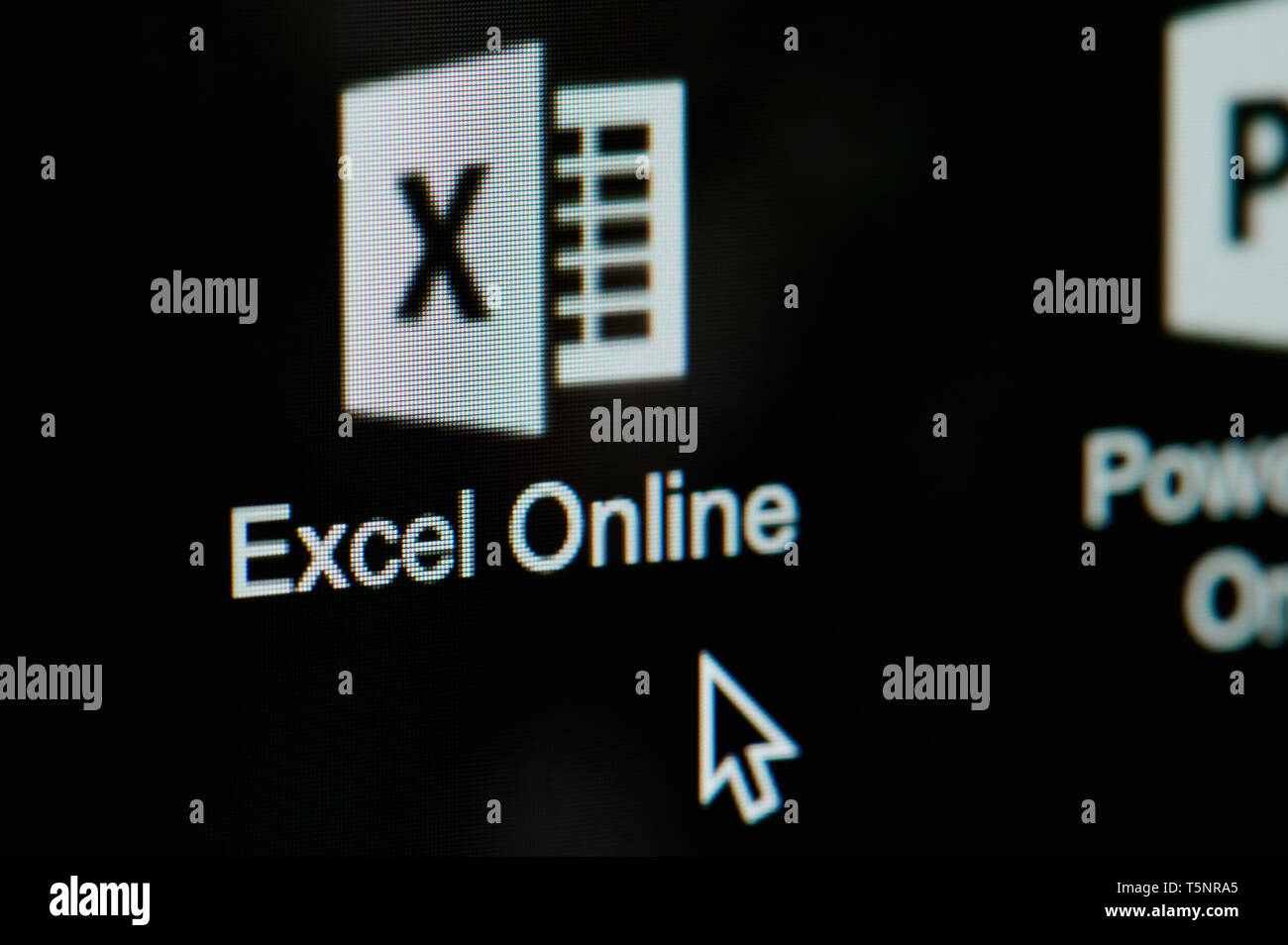 New york, USA - april 22, 2019: Start microsoft office excel online on ...