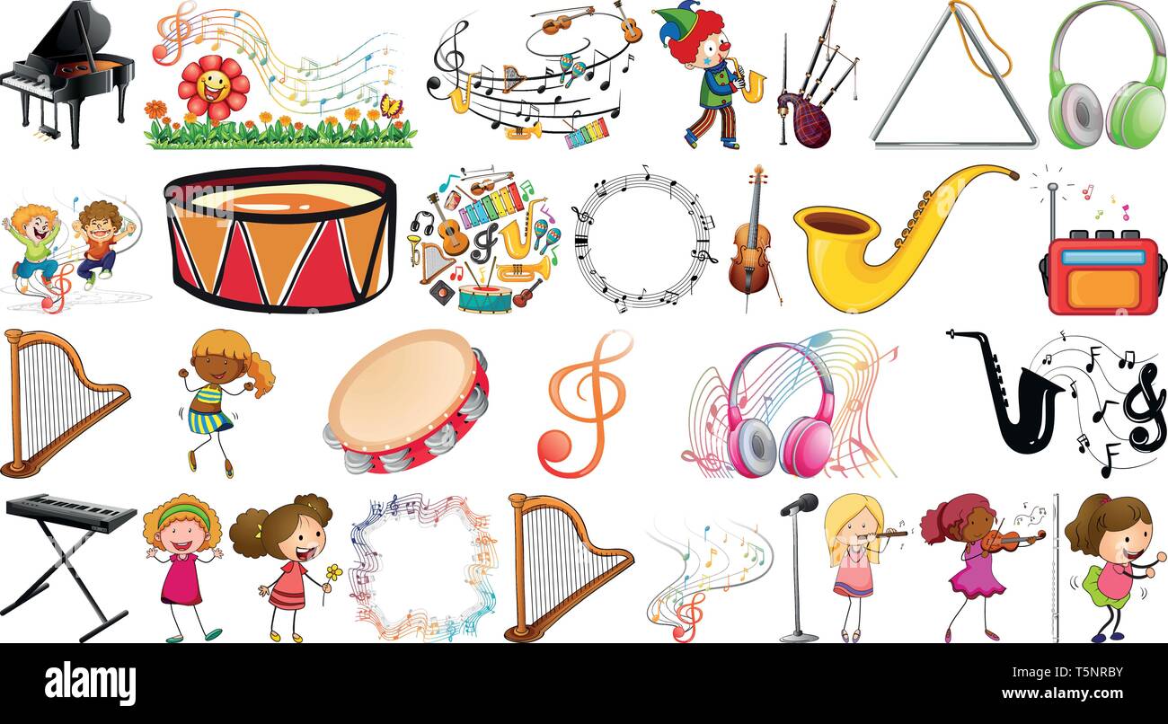 Set of music instrument illustration Stock Vector Image & Art - Alamy