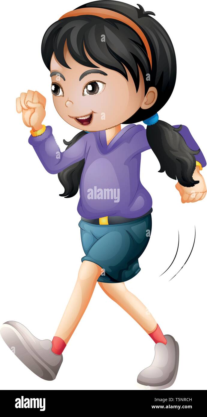 Isolated girl character walking illustration Stock Vector Image & Art ...