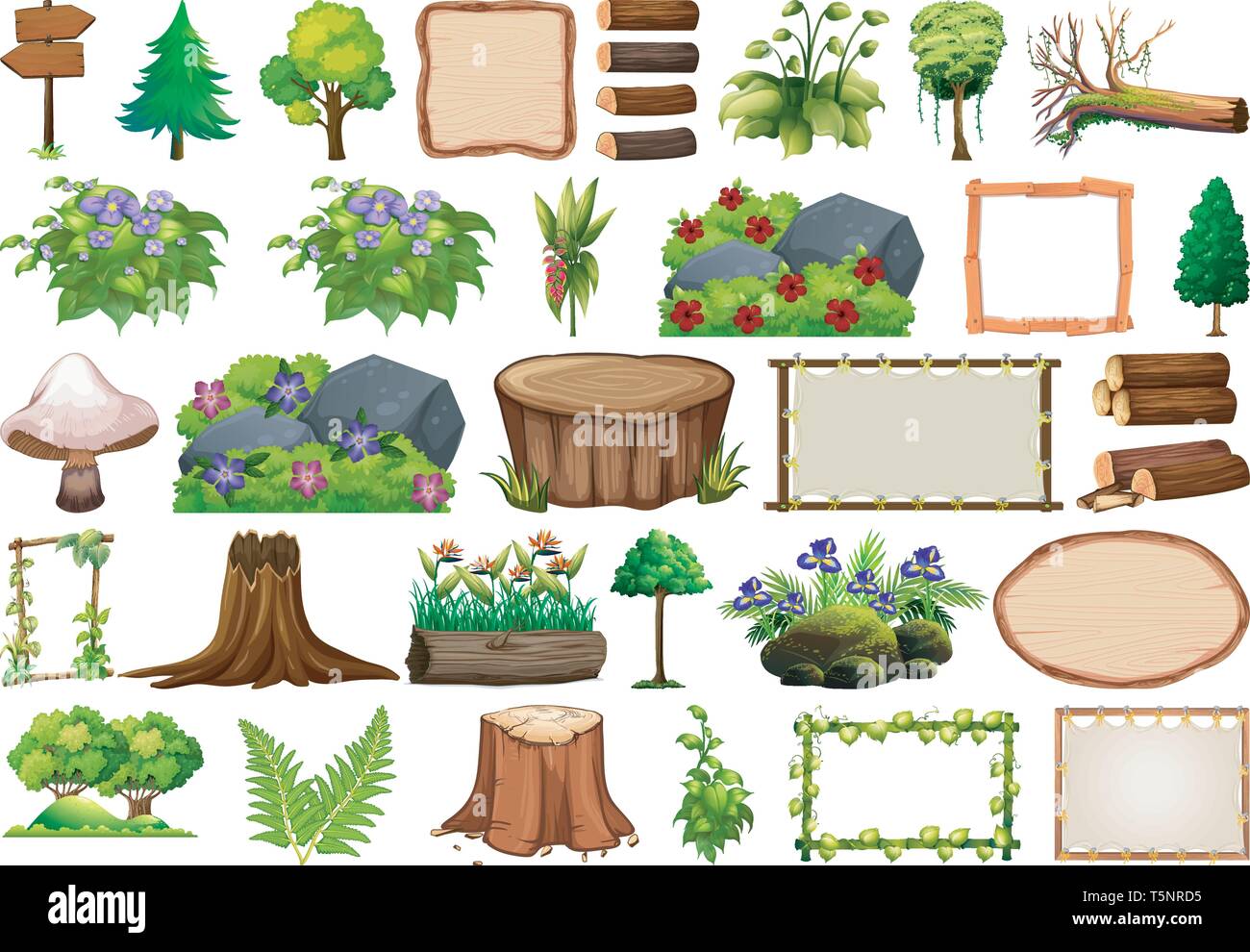 Set of nature element for decor illustration Stock Vector Image & Art ...