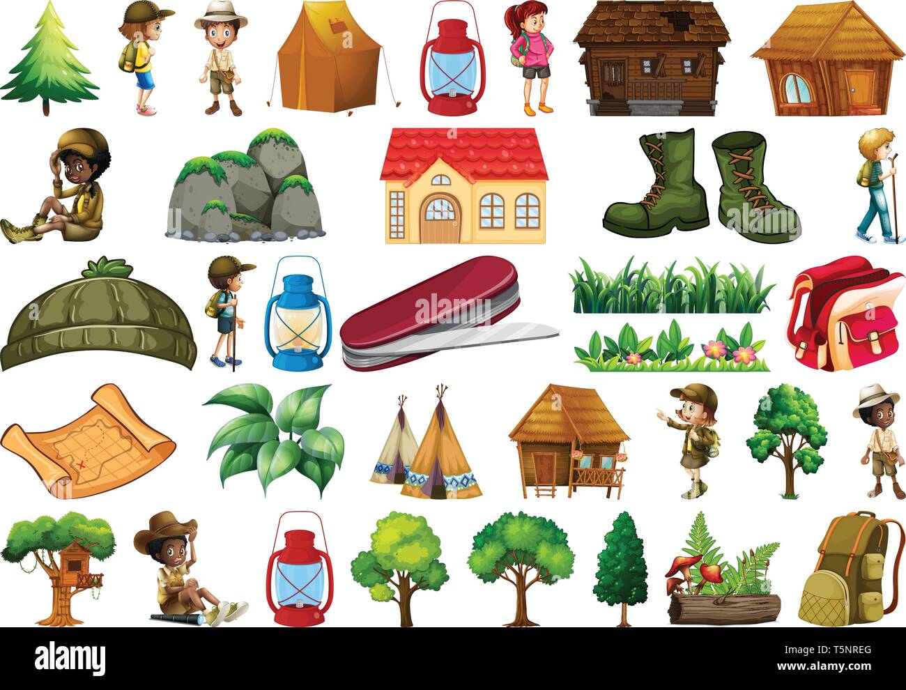 Set of camping element illustration Stock Vector Image & Art - Alamy