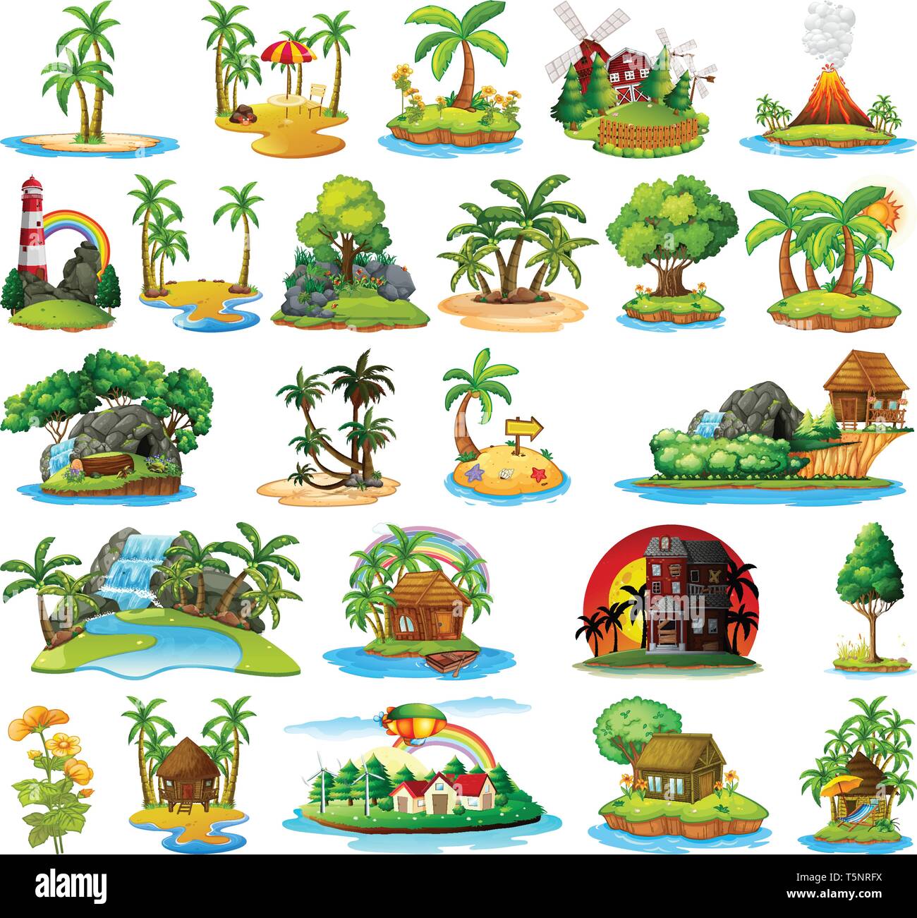 Set of different islands illustration Stock Vector Image & Art - Alamy