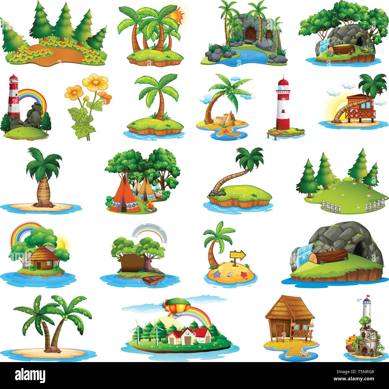 Set of different islands illustration Stock Vector Image & Art - Alamy