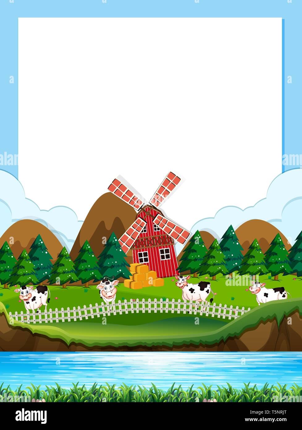 Cow farm border template illustration Stock Vector Image & Art - Alamy