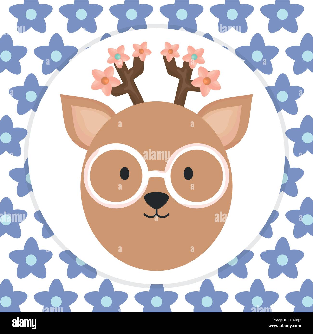 cute female reindeer childish character vector illustration design ...